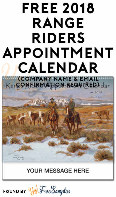 FREE 2018 Range Riders Appointment Calendar (Company Name & Email ...