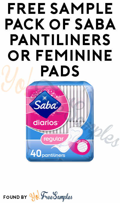 FREE Sample Pack of Saba Pantiliners or Feminine Pads (CA & TX Only)