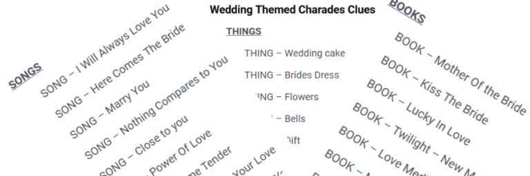 Free Bridal Shower Games List