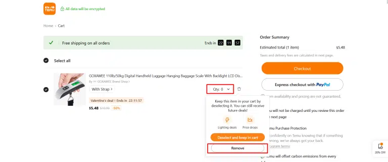 Temu Cart Help Guide
