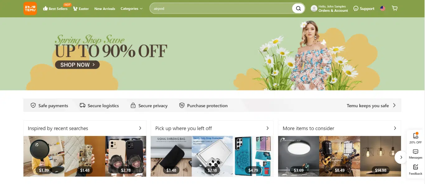 Temu Shopping Navigation Help Guide