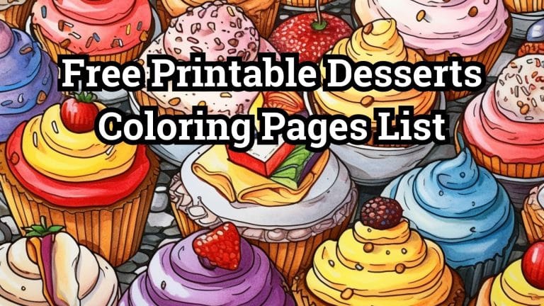 Free Printable Desserts Coloring Pages List