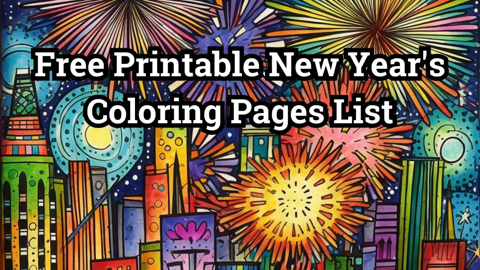 Free Printable New Year's Coloring Pages List