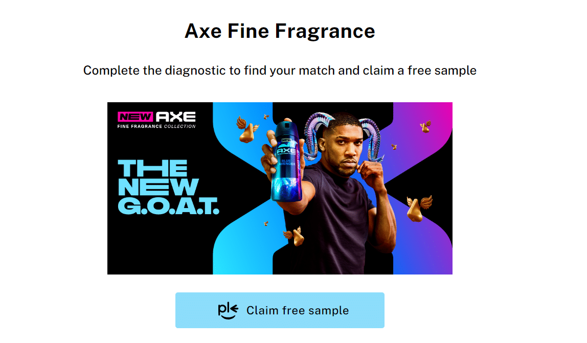 Possible FREE Axe Fine Fragrance from Sampler