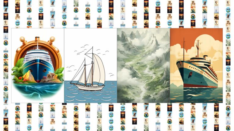 Free Printable 5"x7" Bon Voyage Greeting Cards